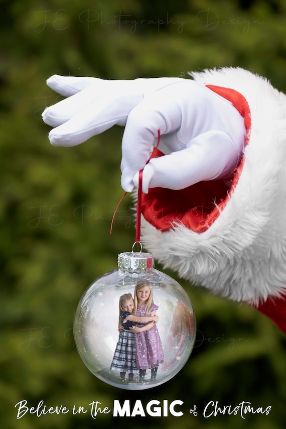 Santa Christmas Ornament Outdoors Photoshop Digital Template - Etsy