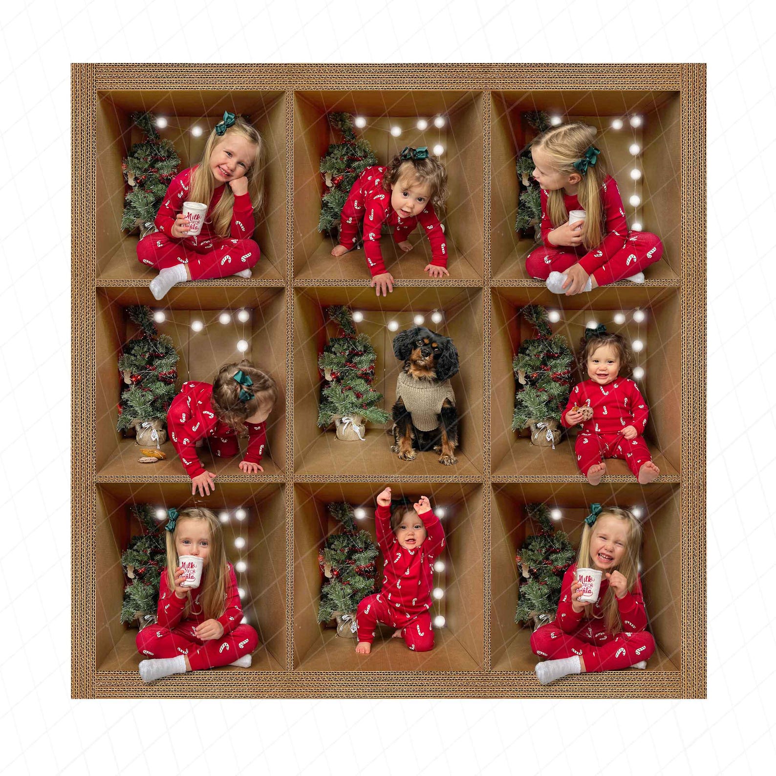 Cardboard Box Collage Template: 4 & 9 Box Photo Display (digital ...