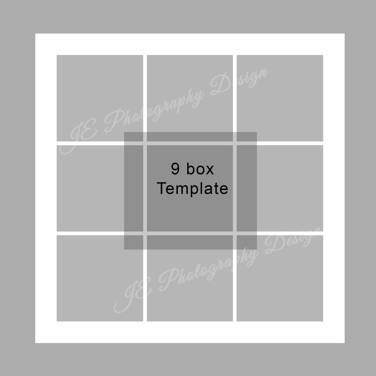 In the Box Photography Template: 9 Box Collage (PSD, PNG, PDF) - Etsy
