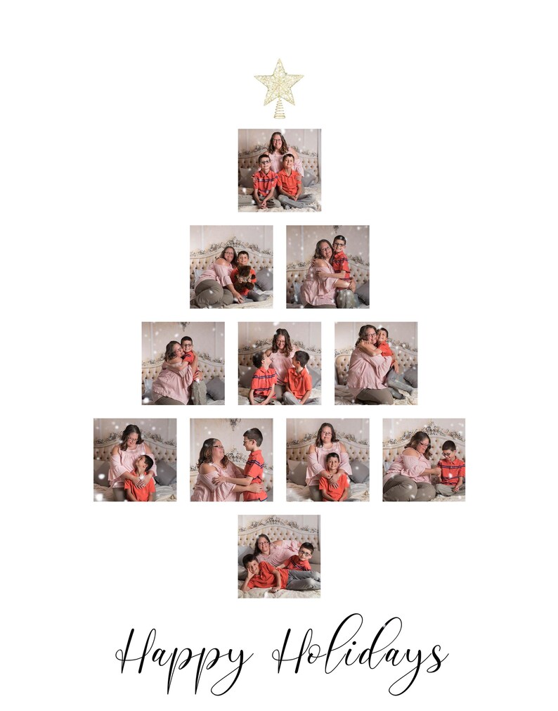 Christmas Tree Photo Collage Template: in the Box Design (PSD) 12,11 ...