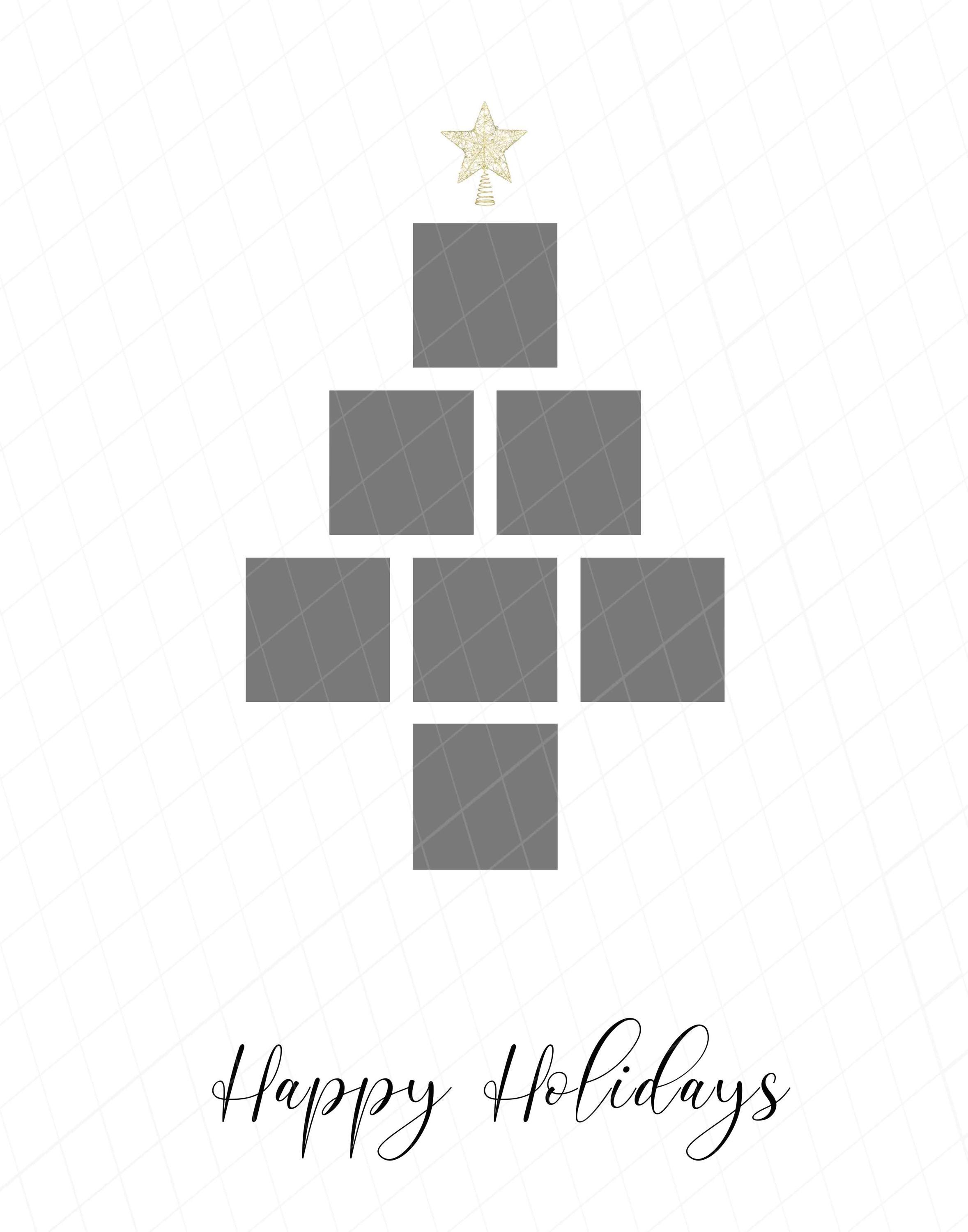 Christmas Tree Photo Collage Template: in the Box Design (PSD) 12,11 ...