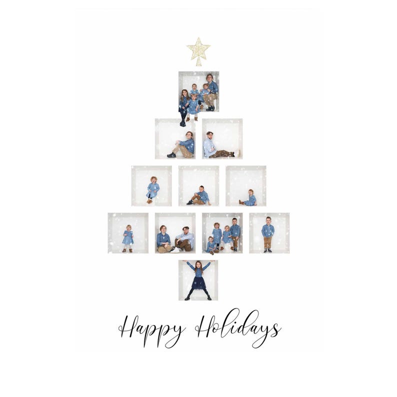 Christmas Tree Photo Collage Template: in the Box Design (PSD) 12,11 ...