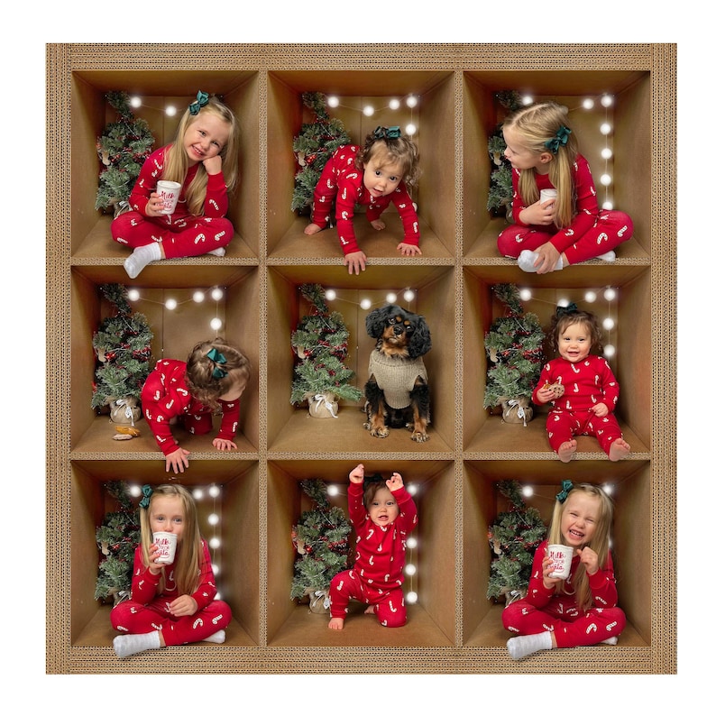 Cardboard Box Photography Template: 16-box Collage (digital Download ...