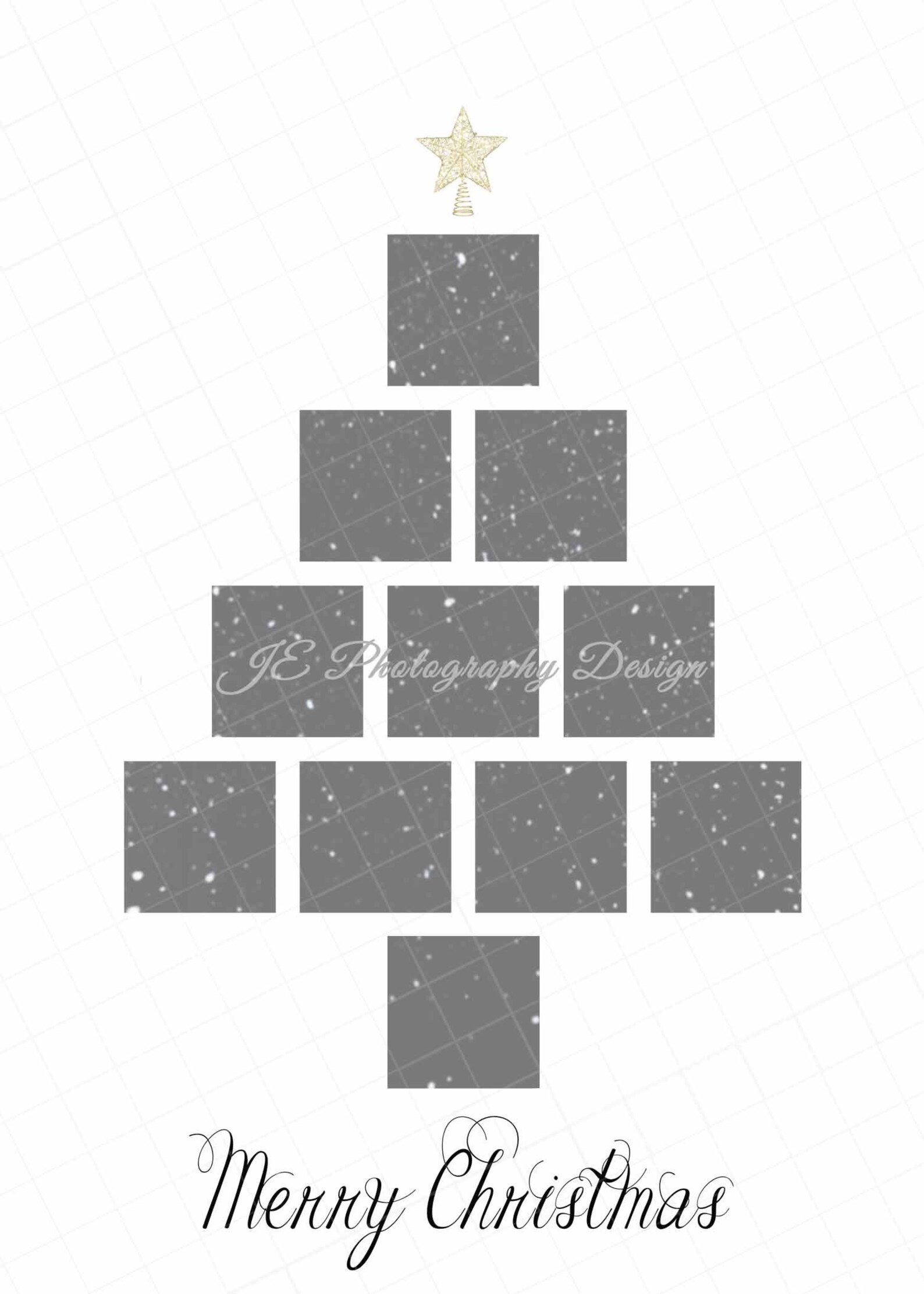 Christmas Tree Photo Collage Template: in the Box Design (PSD) 12,11 ...