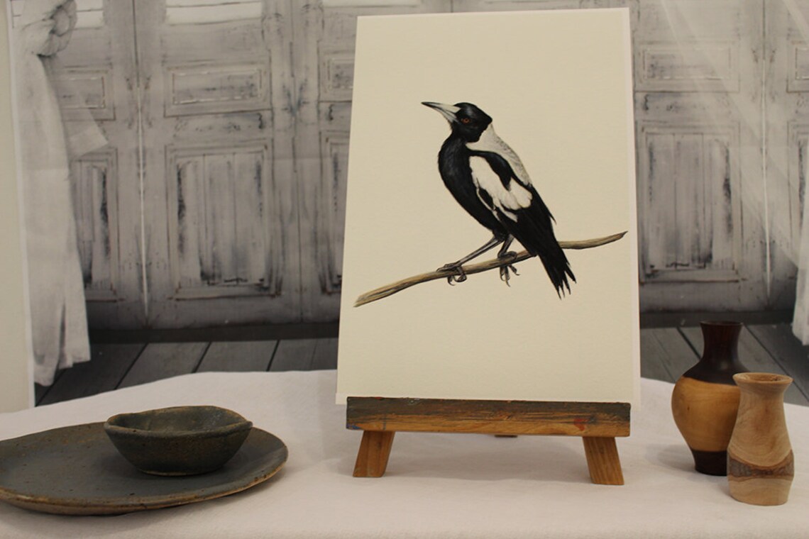 Magpie Wall Art. Australian Magpie Drawing Print. Collingwood, Gift for ...