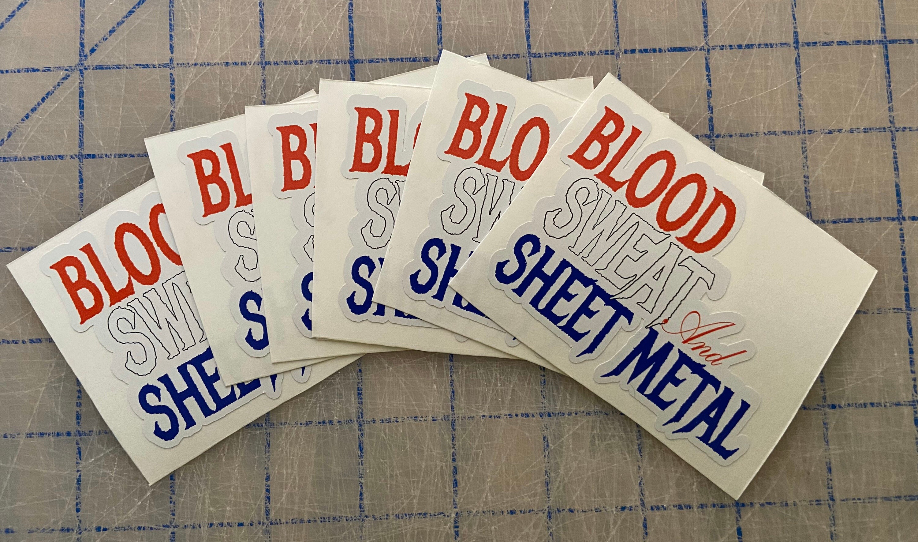 Blood Sweat & Sheet Metal Waterproof Vinyl Sticker - Etsy