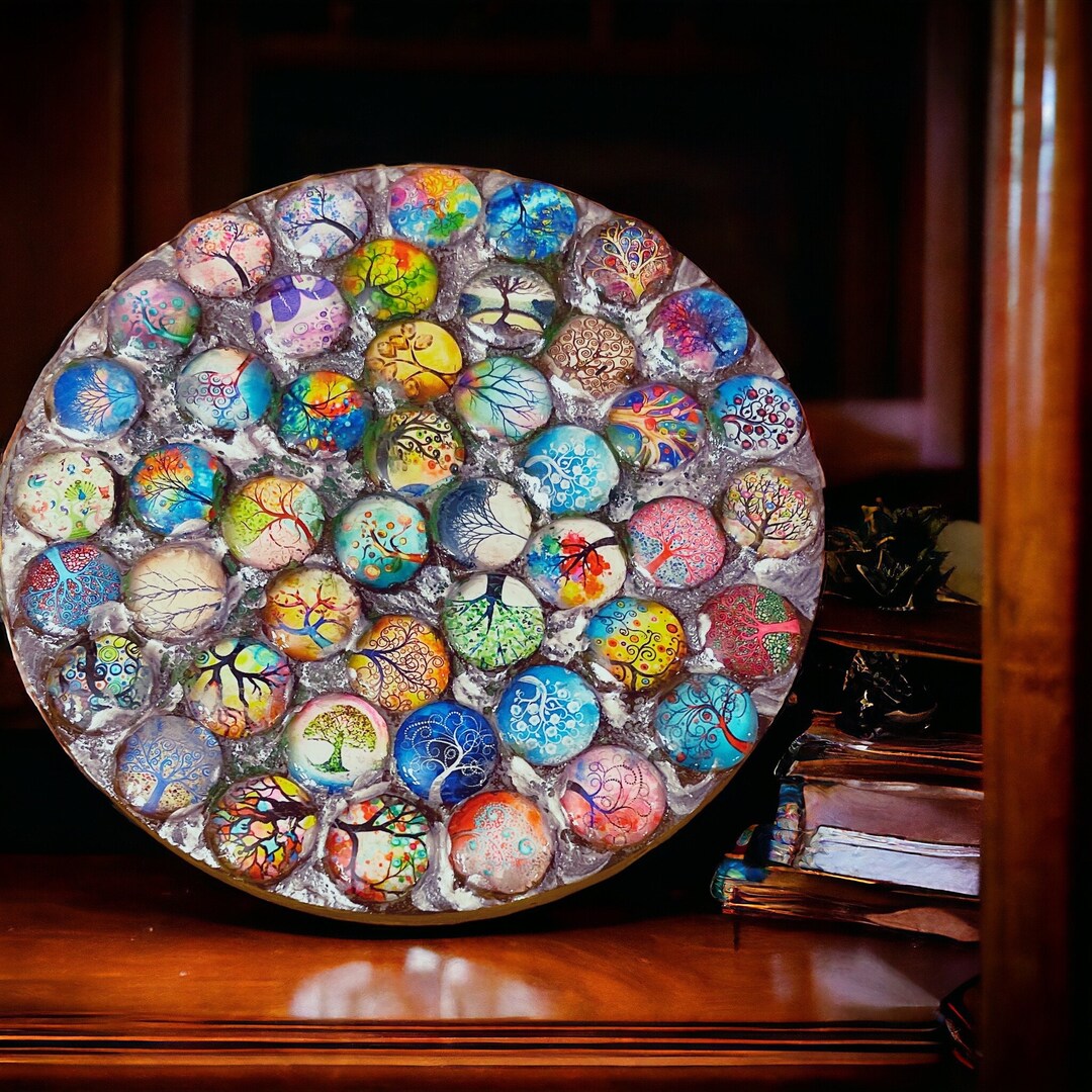 Plant Stand, Handmade Round Plant Stand, Mosaic Plant Riser | Unique ...