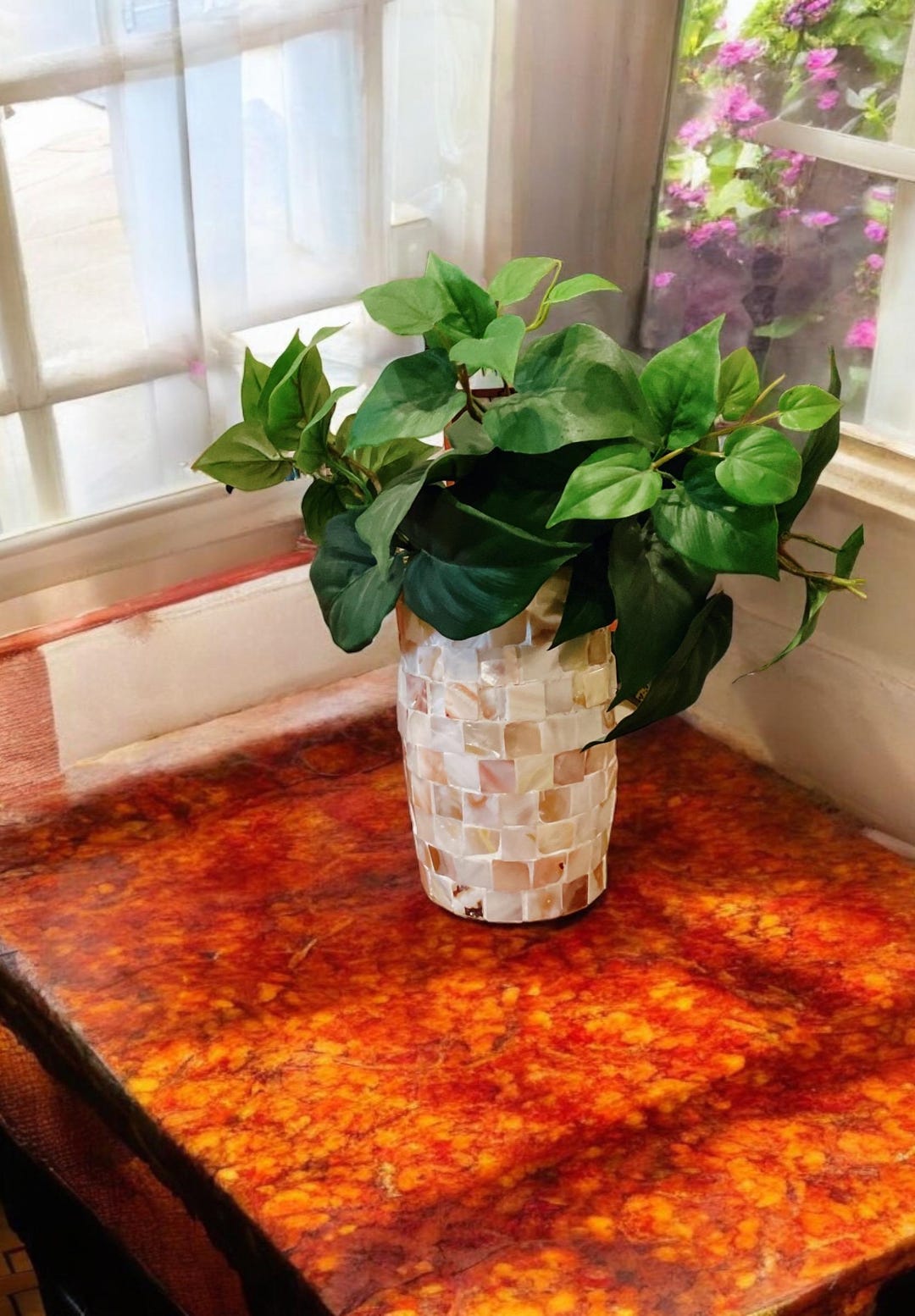 8” Tall by 5” Wide Medium Mother of Pearl Flower Pot - Etsy