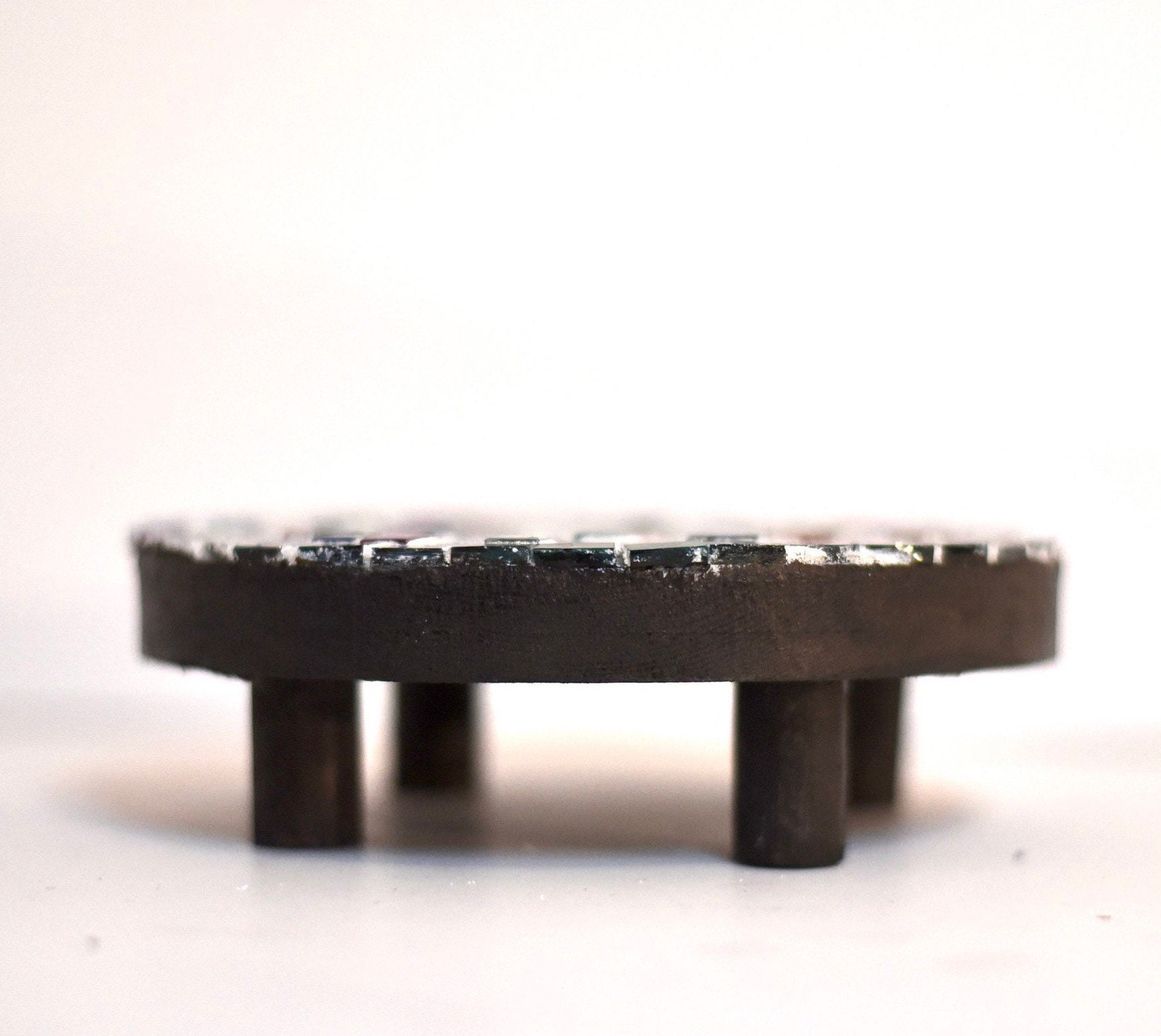 Plant Stand, Handmade Round Plant Stand, Mosaic Plant Riser SMALL ...