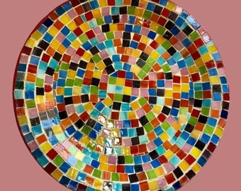 Glass Mosaic Plate | Etsy