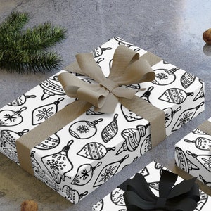 Retro Christmas Wrapping Paper Minimal Wrapping Paper Gift - Etsy