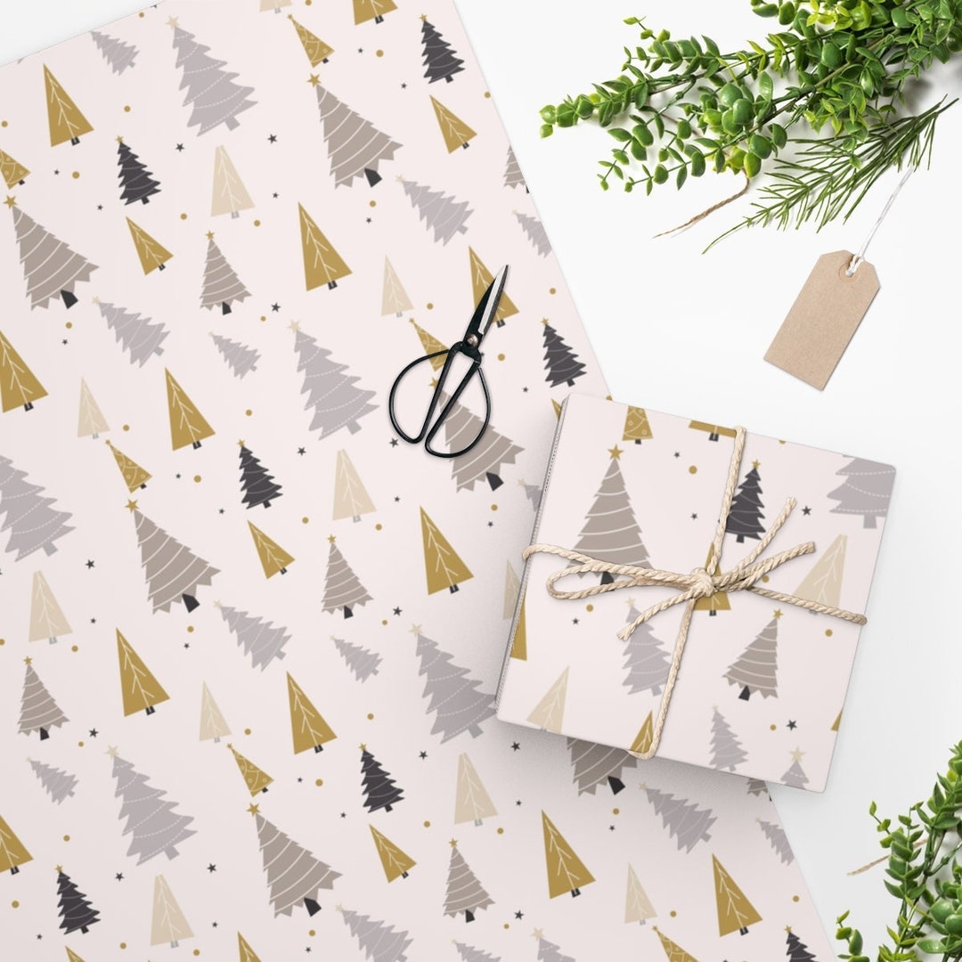 Pink Christmas Wrapping Paper Retro Gift Wrap Holiday Gift - Etsy