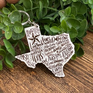 Texas Keychain Texas Cities Keychain Deep in the Heart of - Etsy