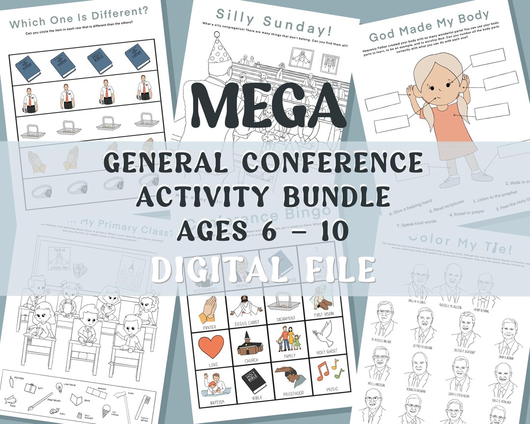 General Conference Children's Activity Bundle Ages 6-10 Digital Files ...