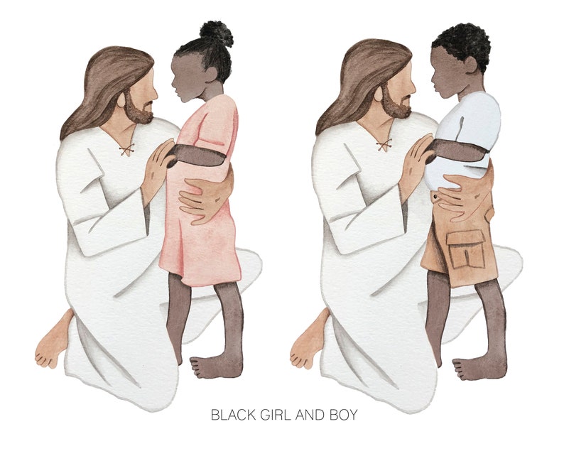 Jesus Loves Me MORE OPTIONS Christ With Children - Etsy