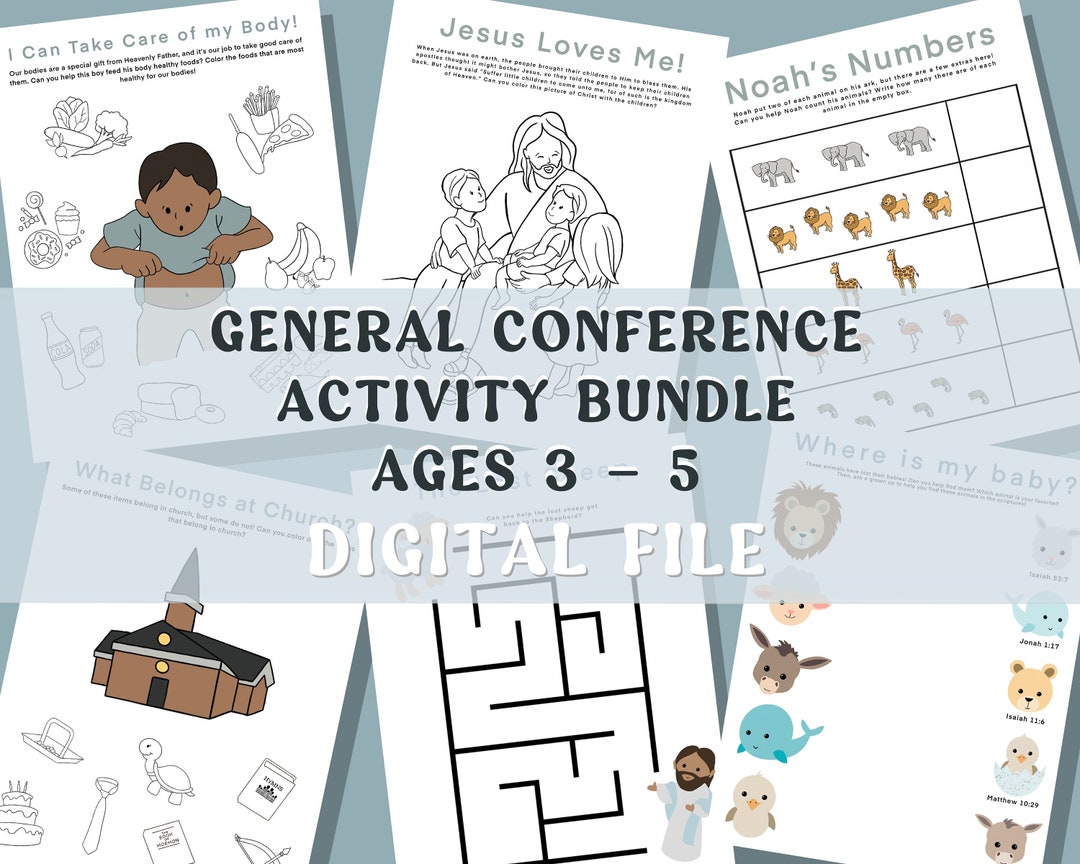 General Conference Children's Activity Bundle Ages 3-5 Digital Files - Etsy