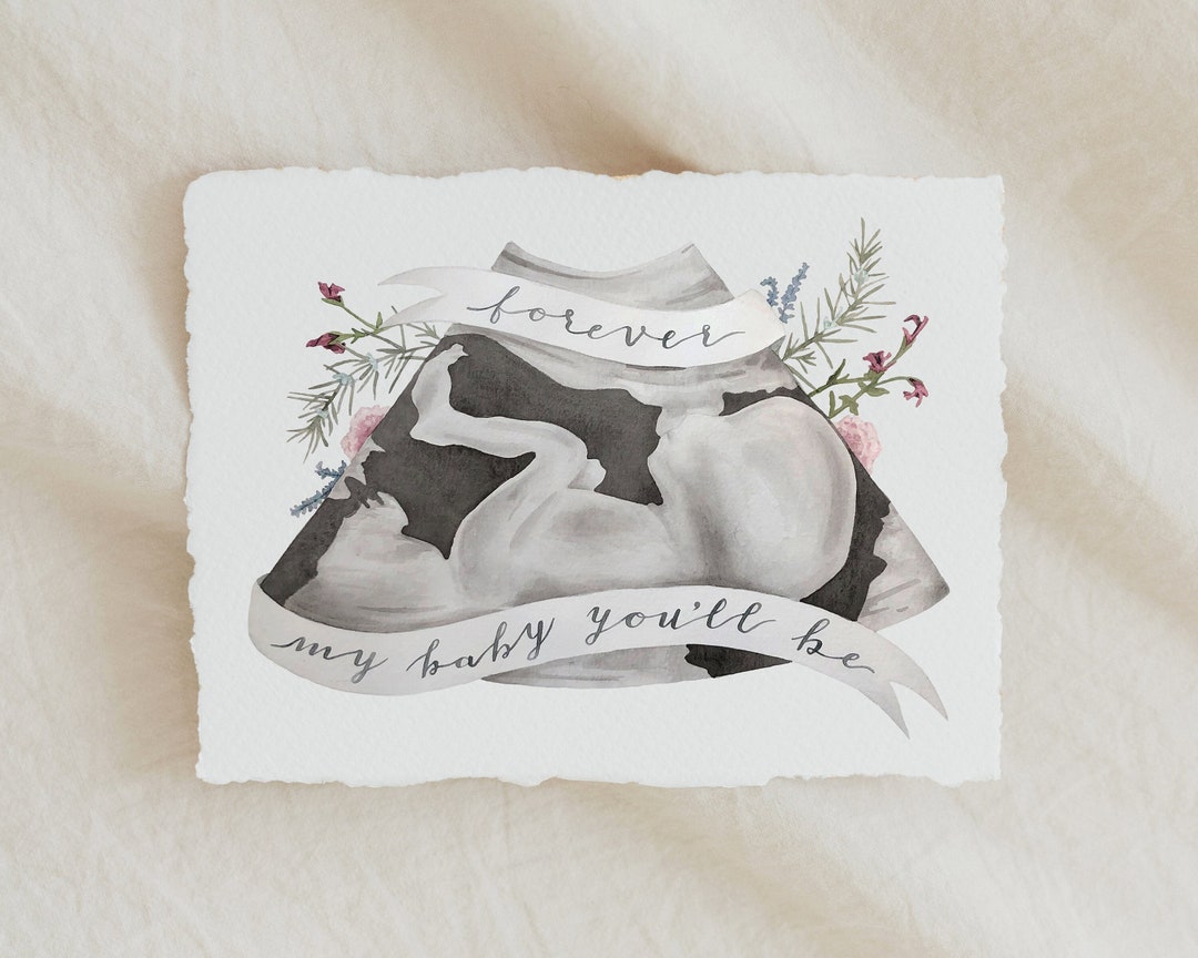Forever My Baby Ultrasound Baby in Utero or Miscarriage Watercolor ...