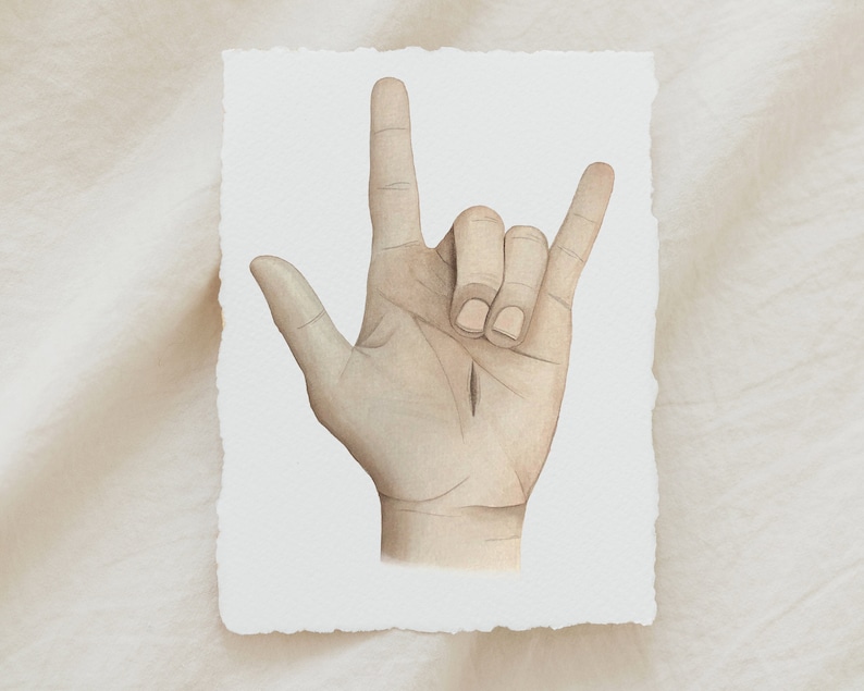 Christ Signing I Love You ASL Sign Language Watercolor Print - Etsy