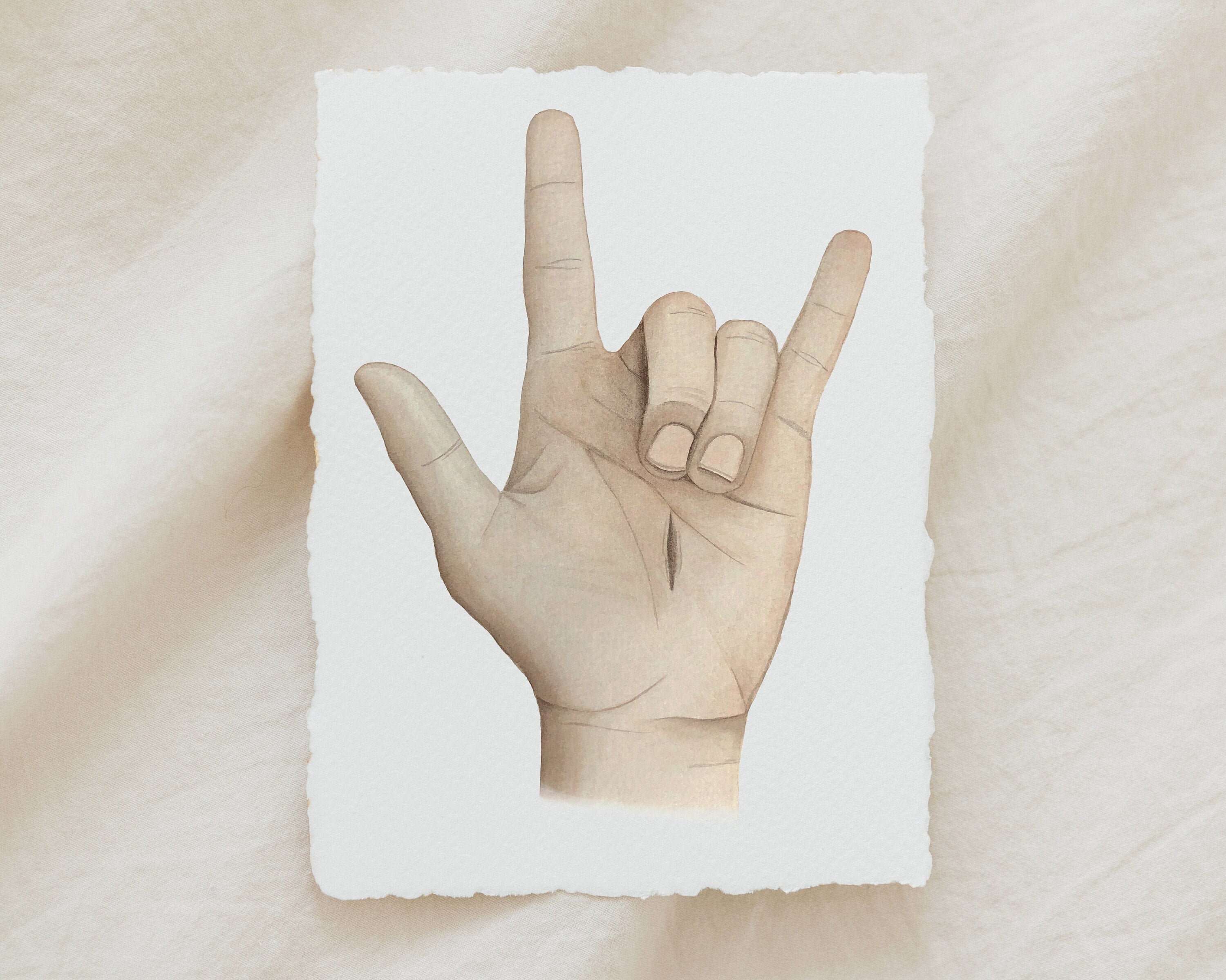 Christ Signing I Love You ASL Sign Language Watercolor Print - Etsy