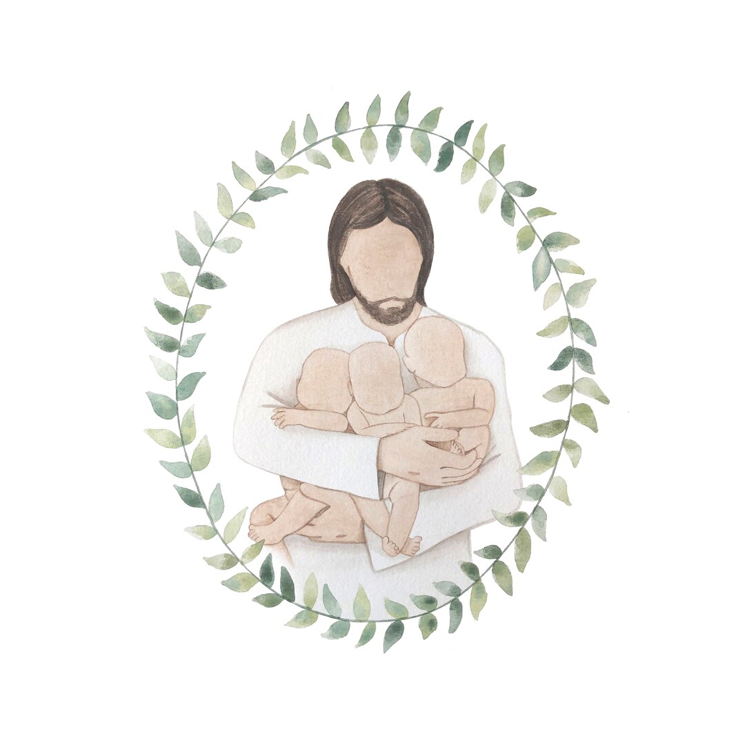 Christ Holding Triplets Gender Neutral Babies Miscarriage or Infant ...