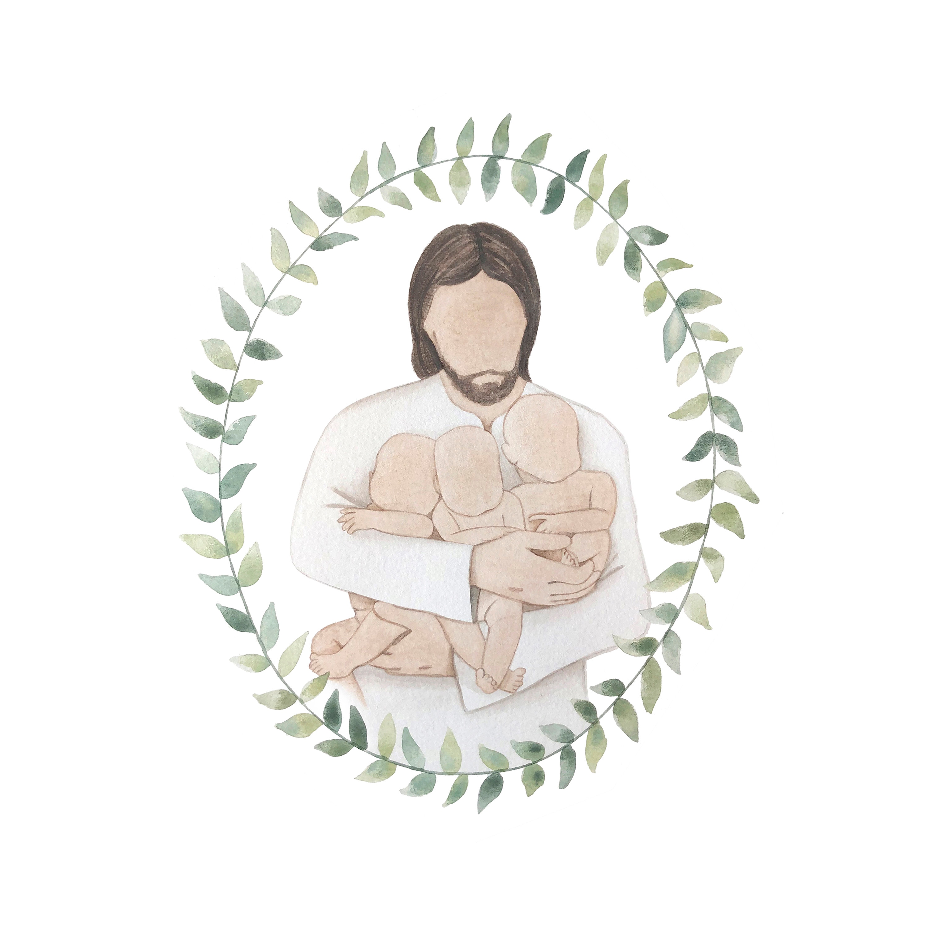 Christ Holding Triplets Gender Neutral Babies Miscarriage or | Etsy