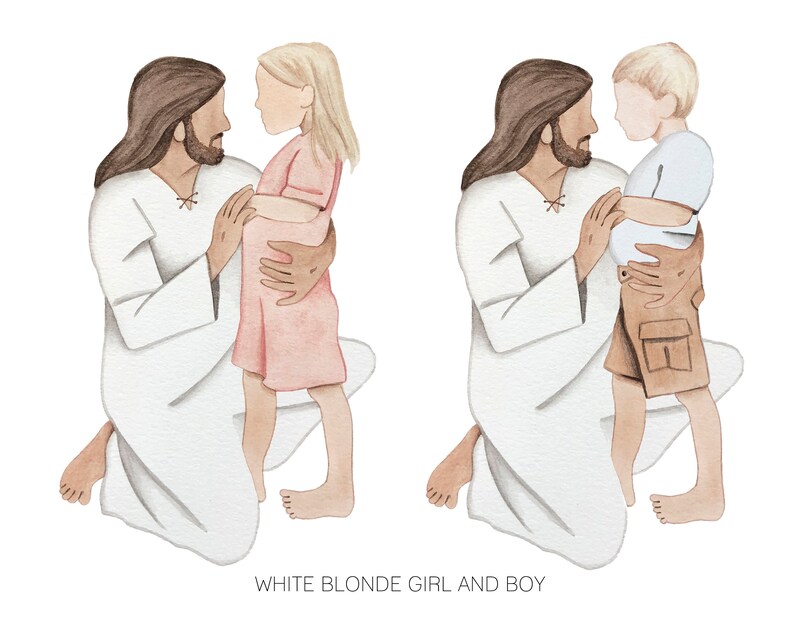 Jesus Loves Me MORE OPTIONS Christ With Children - Etsy