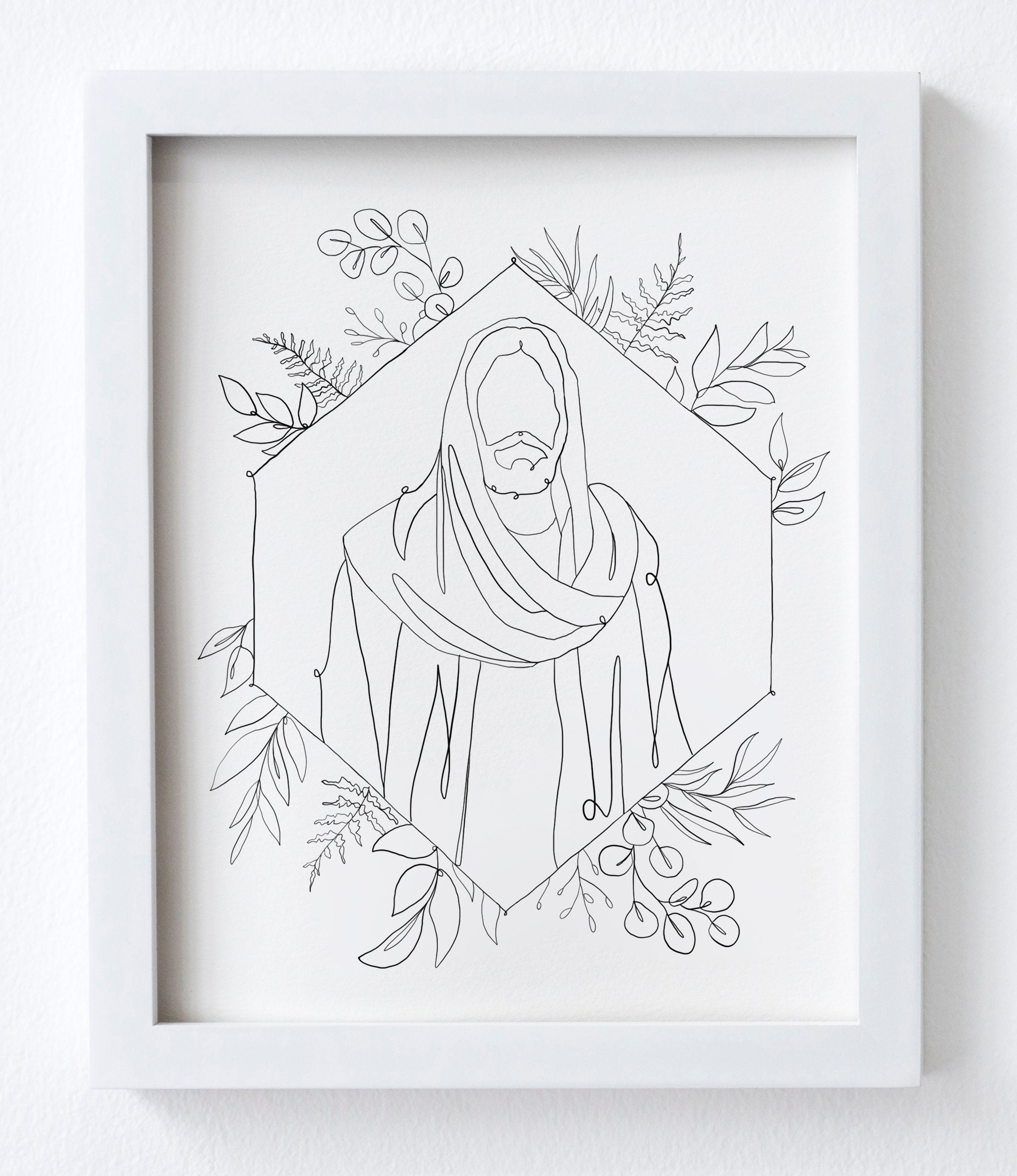 Jesus Christ Portrait Line Art - Etsy