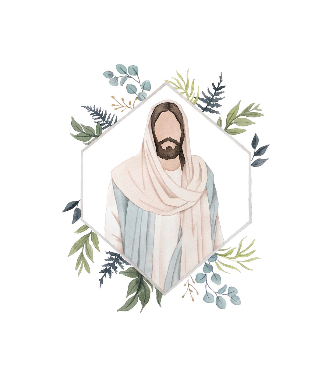 Jesus Christ Faceless Portrait Watercolor Print - Etsy