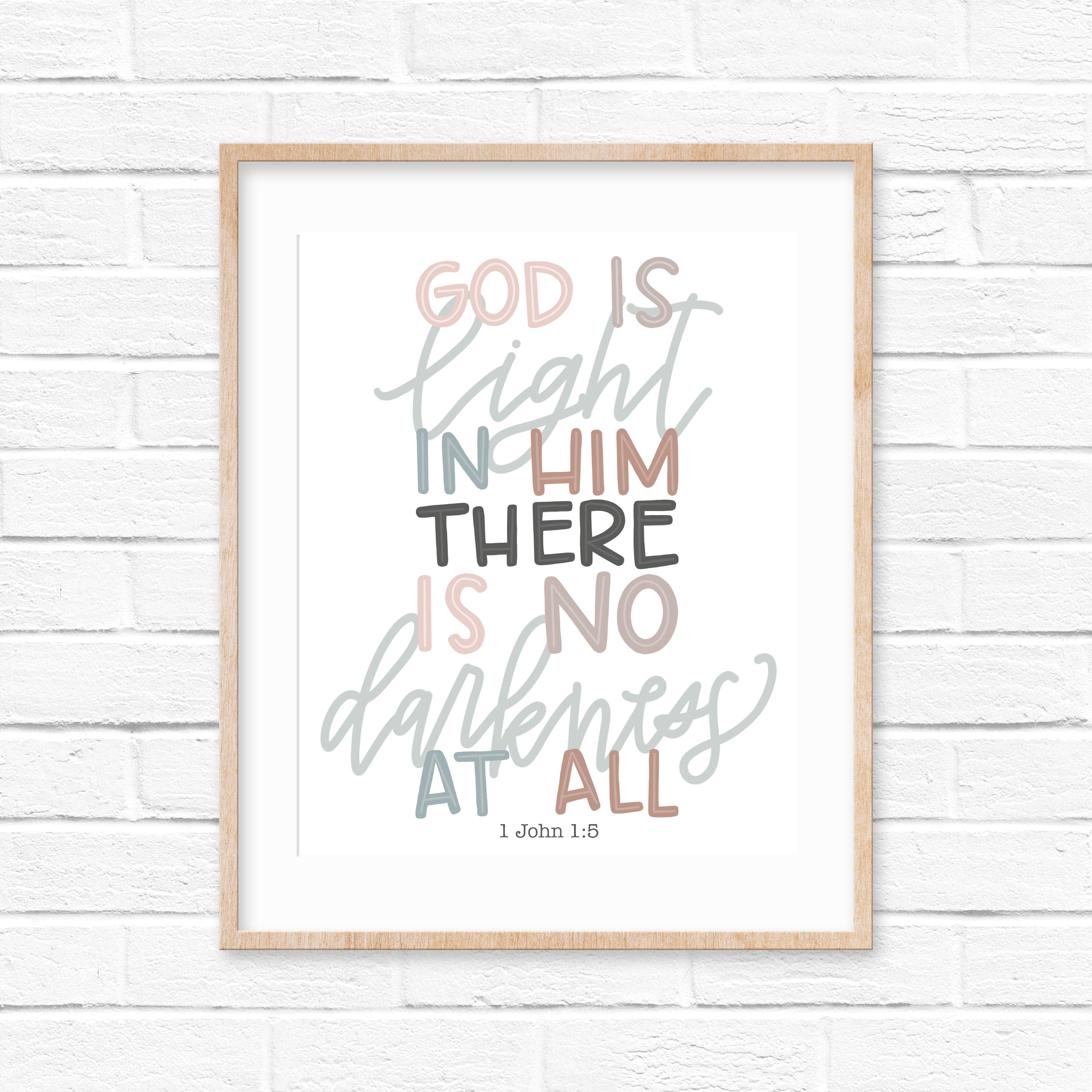 Bible Verse Print God is Light 1 John 1:5 Christian Scripture Printable ...