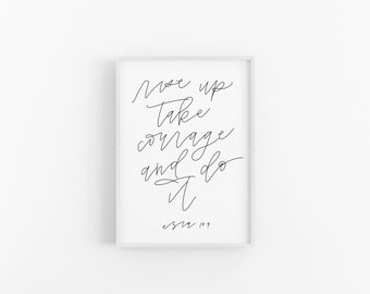 Rise Up, Take Courage & Do It Ezra 10:4 Woodland Nursery Decor, Bible ...