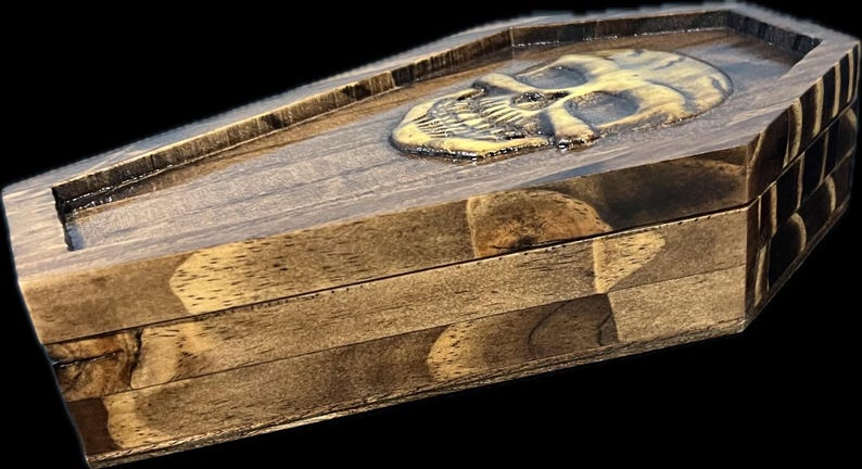 Handmade Wooden Coffin Trinket Box – Gothic Skull Decor - Etsy