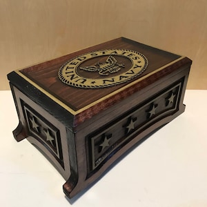 U.S. Navy Wooden Box With American Flag Felt Bottom (inside) - Etsy