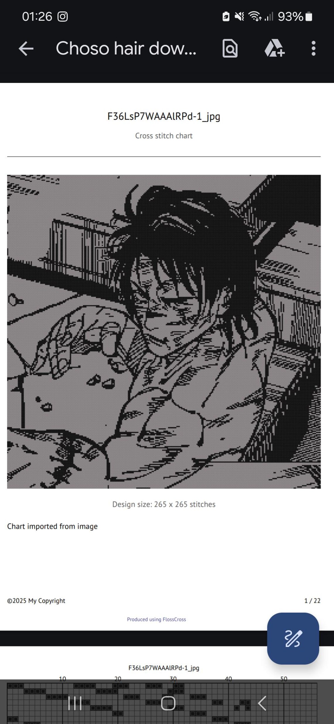 Jjk Choso Cross Stitch Pattern - Etsy