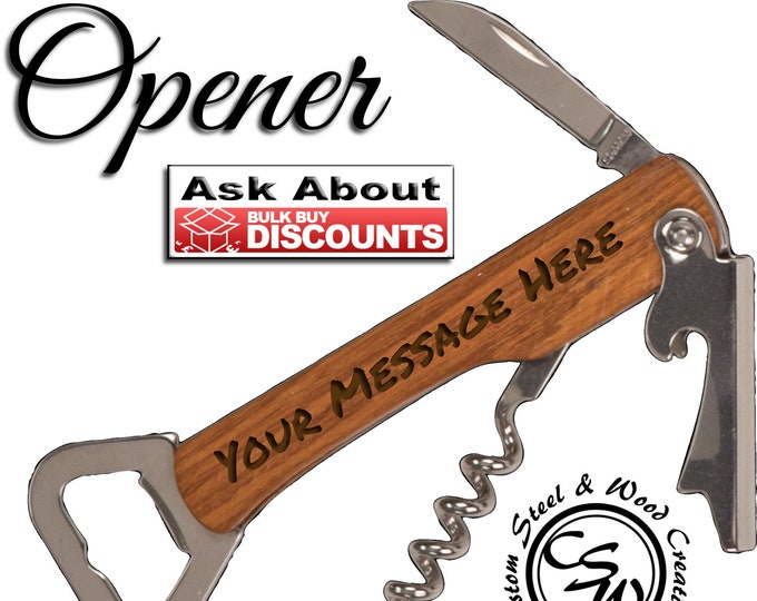 Bridesmaid Gift Custom Corkscrew and Multi-tool Personalized Wine ...