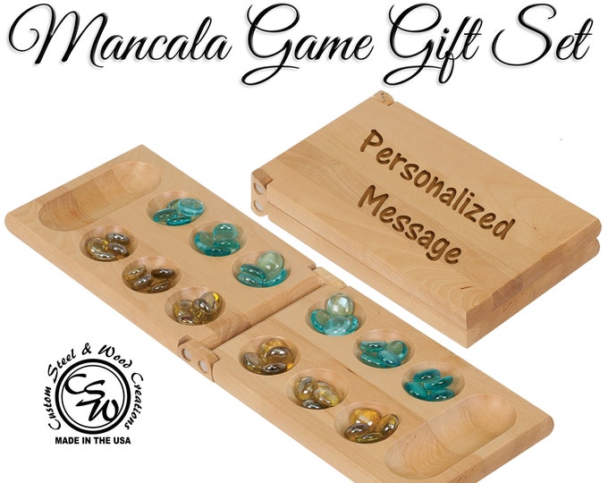 Wood Mancala Game, Personalized Wood MANCALA Board Game, Groomsmen Gift ...