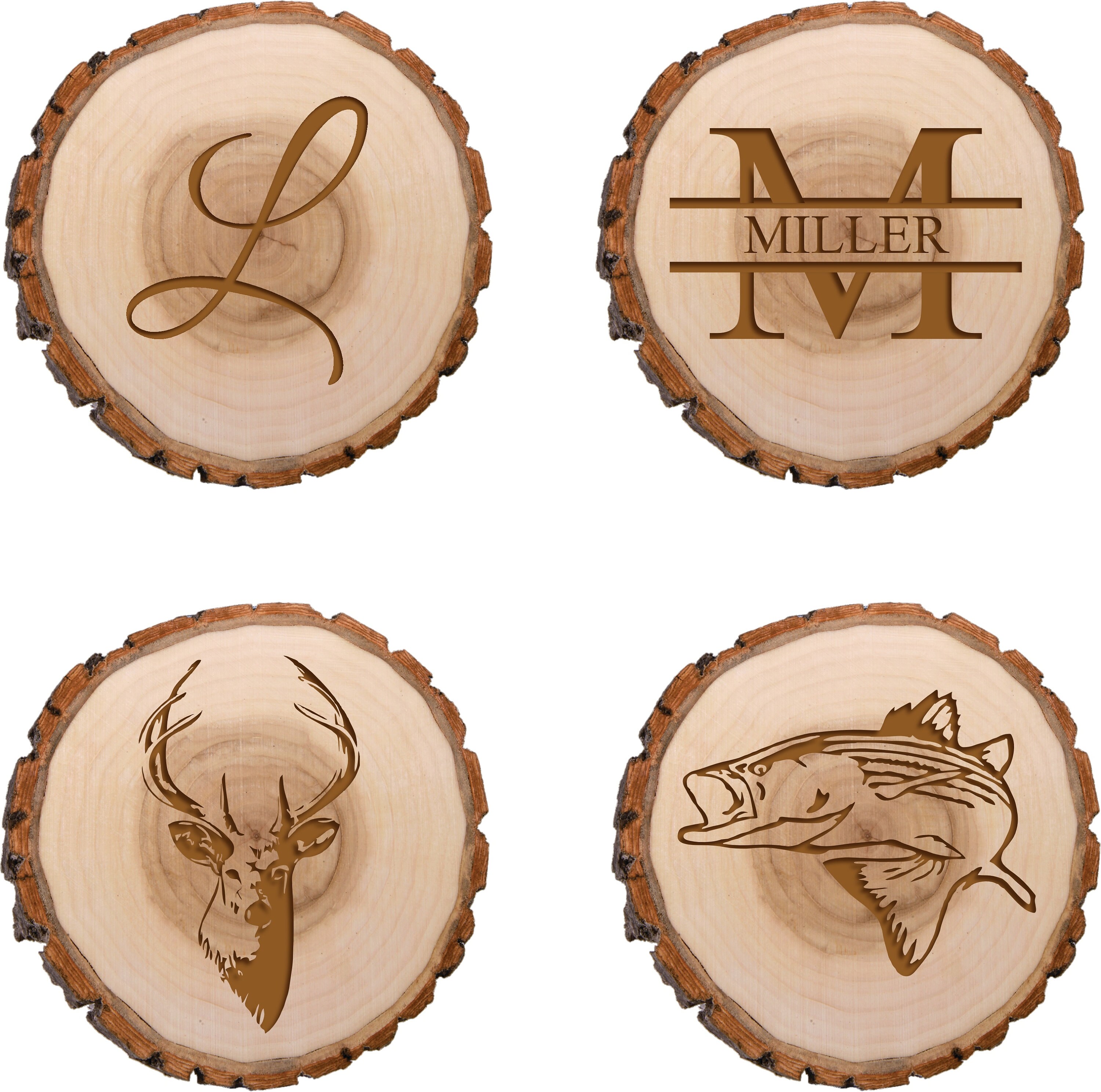Log Wood Coasters Custom Wood Log Coasters Personalized - Etsy
