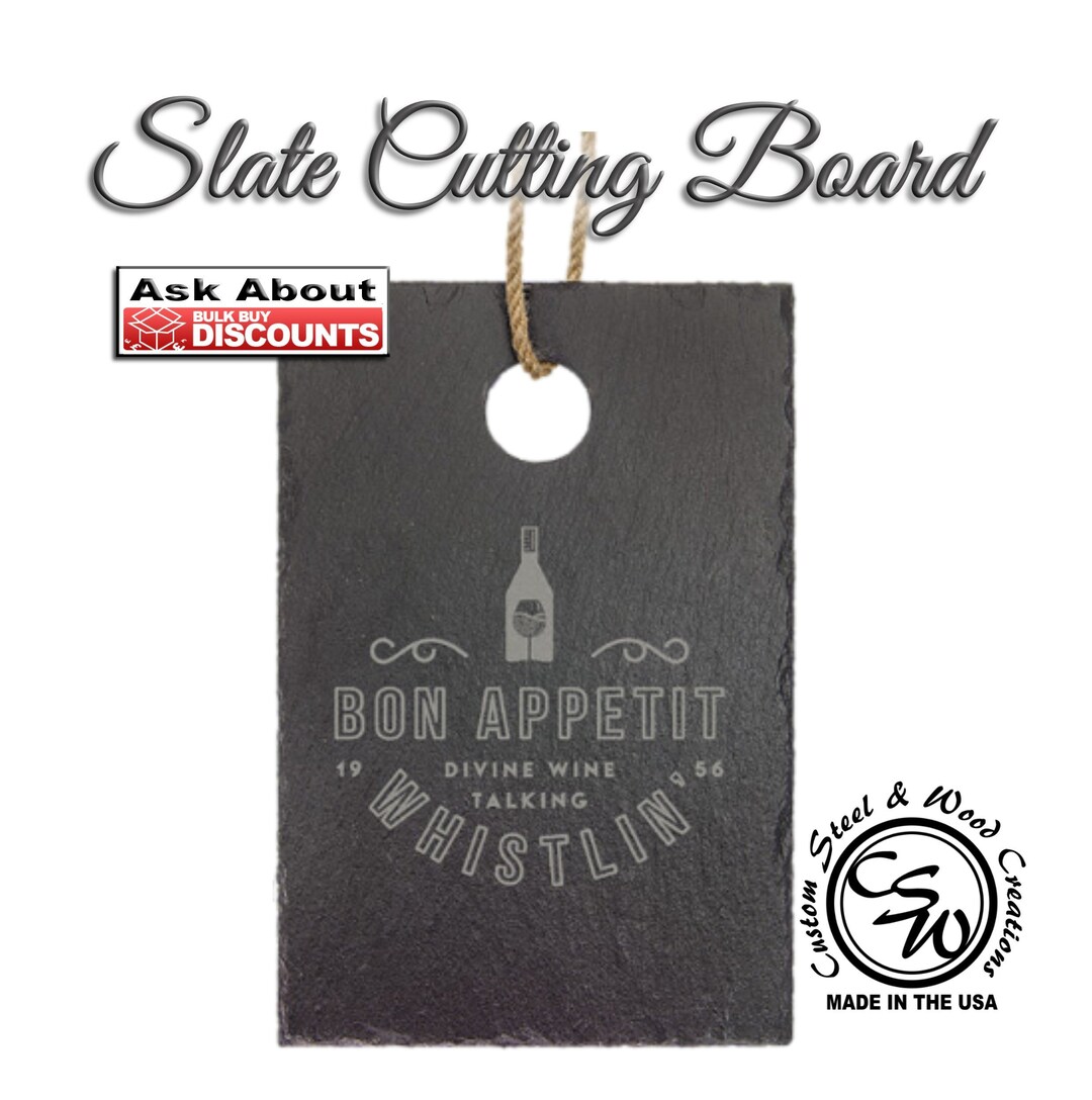 Slate Rectangle Cutting Board, Real Stone Cutting Board, Engraved Slate ...