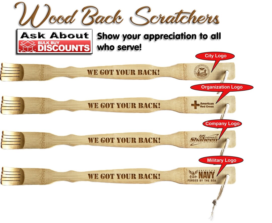 Personalized Bamboo Back Scratcher, Company Logo, Wedding Favor - Etsy