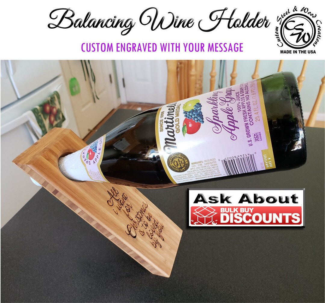Wine Bottle Floating Balancer, Wooden Wine Bottle Rack, Wine Bottle ...