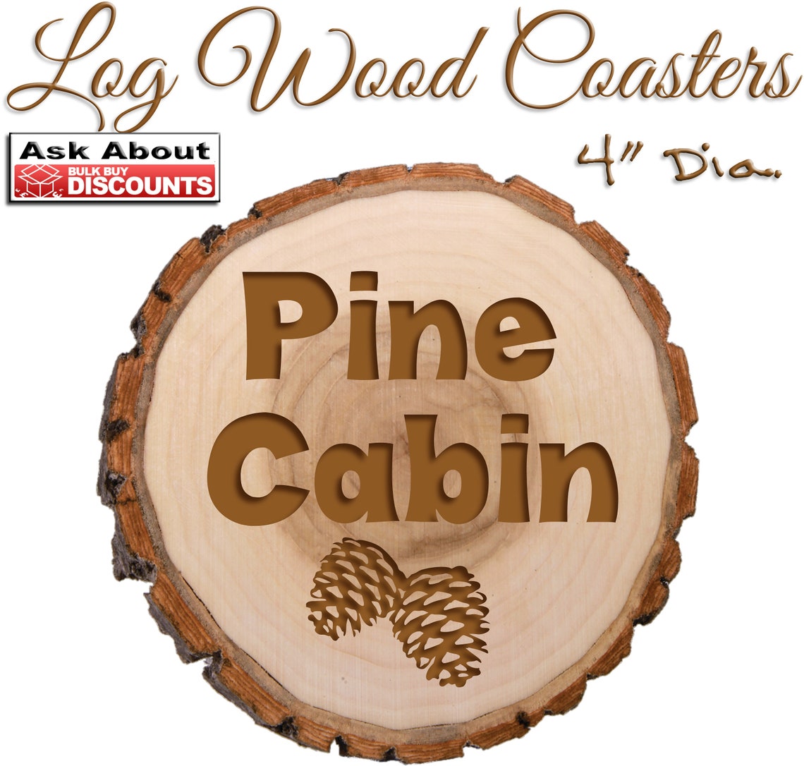 Log Wood Coasters Custom Wood Log Coasters Personalized - Etsy