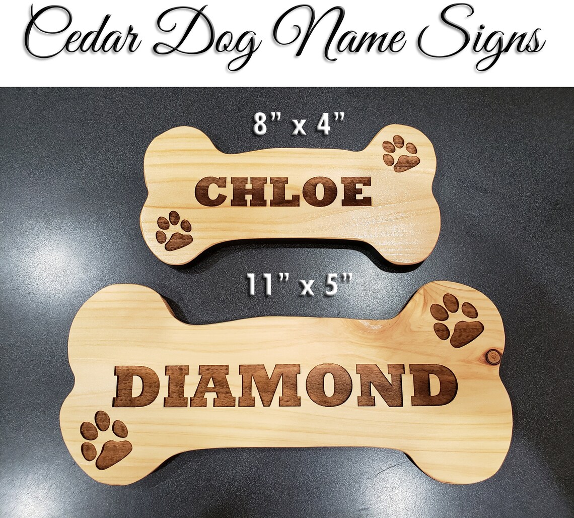 Rustic Dog Name Sign Cedar Dog Name Sign Personalized Dog - Etsy