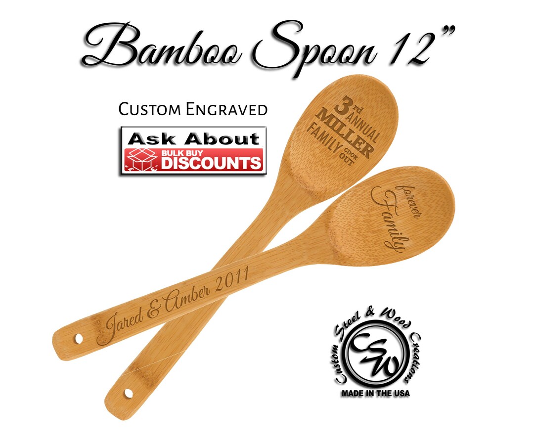 Bamboo Spoons Wedding Favors Wooden Spoons Personalized Cooking Party ...