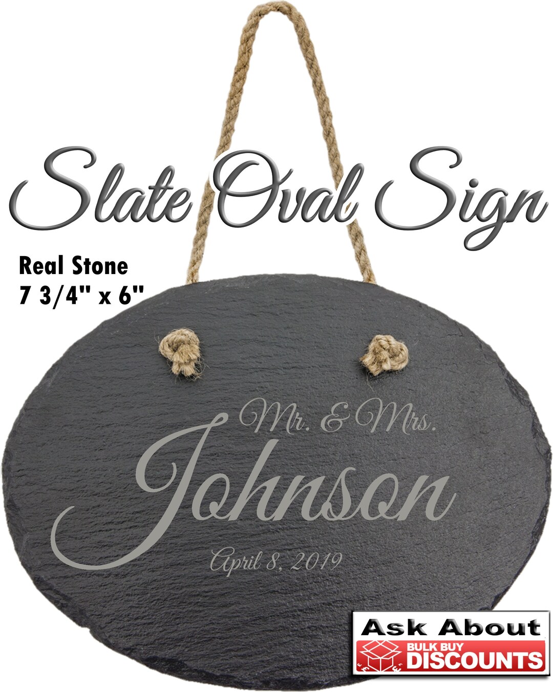 Slate Signs, Slate Oval Signs, Real Stone Sign, Engraved Slate Sign ...