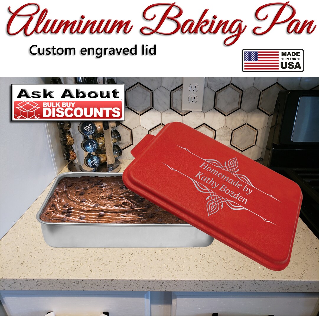 Personalized Cake Pan, Custom Engraved Baking Pan, Baking Pan With Lid ...