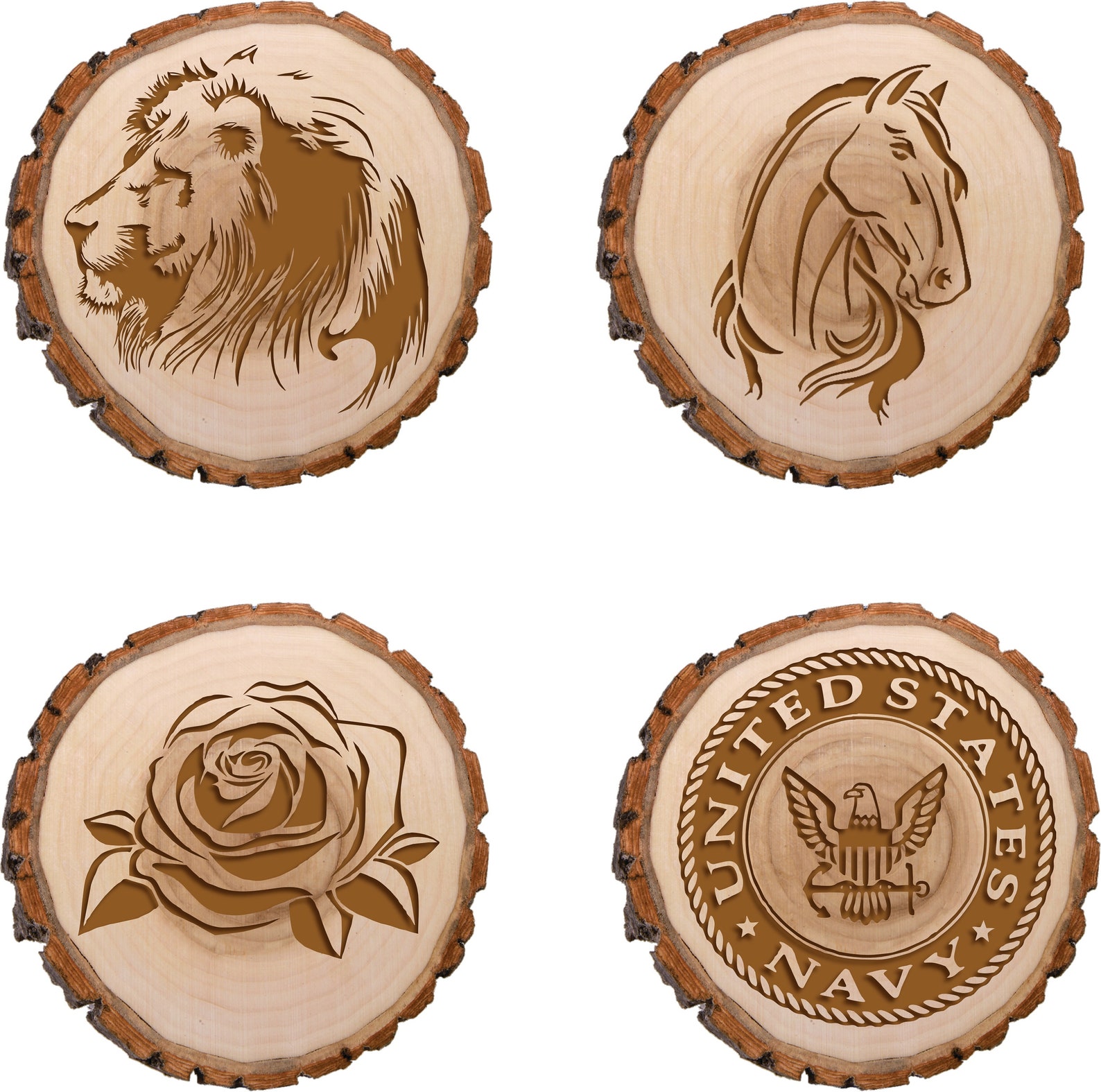 Log Wood Coasters Custom Wood Log Coasters Personalized - Etsy