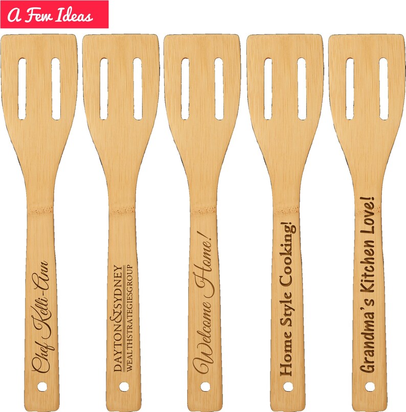 Wooden Spatula Personalized Engraved Bamboo Spatula | Etsy