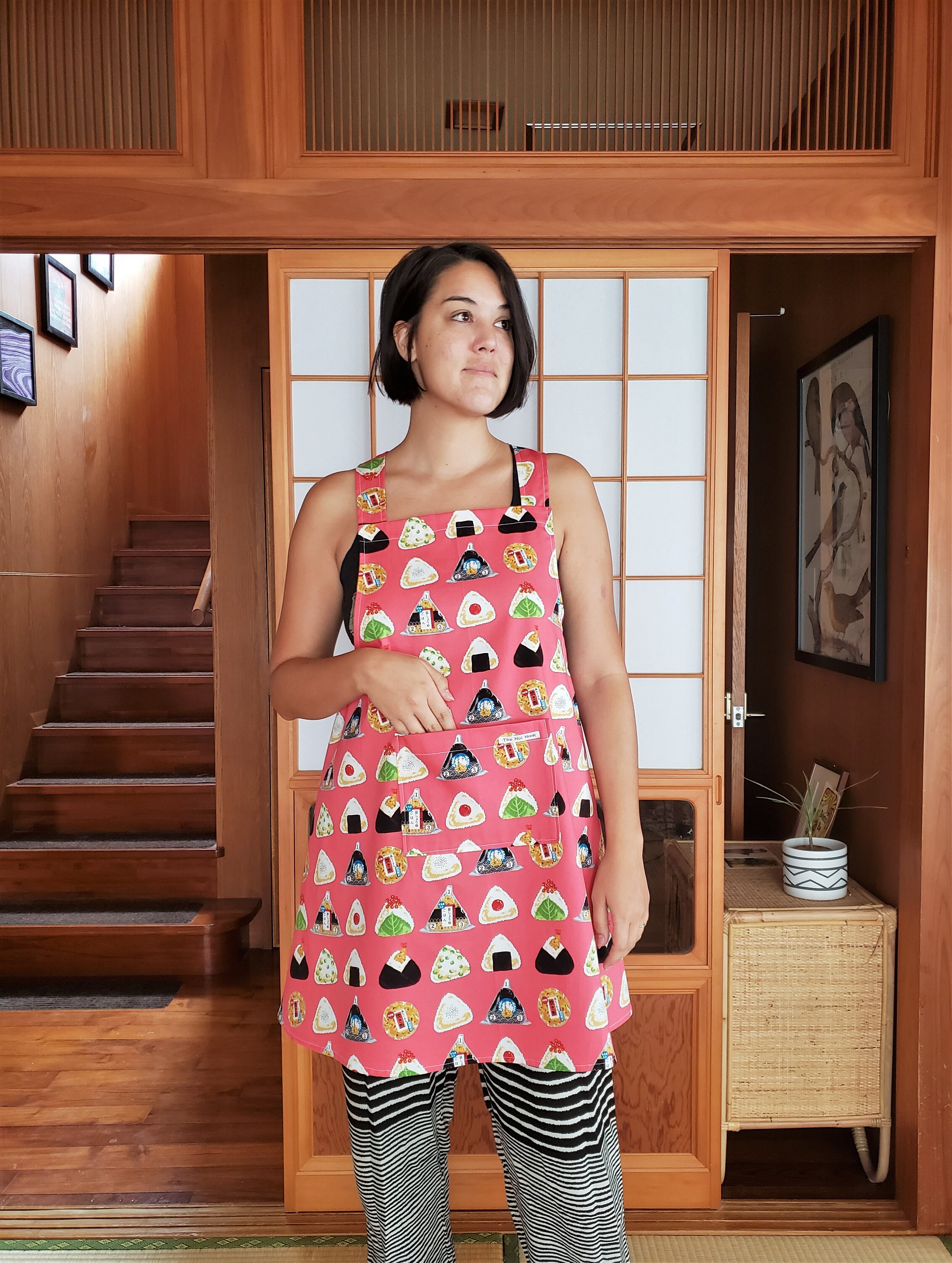 Japanese Apron / Cross-back / Pinafore / Cotton Linen / Floral / Bright ...