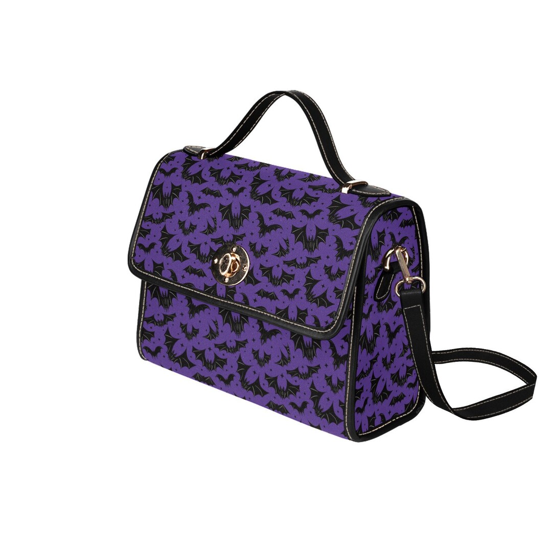 Gothic Bat Satchel Purse, Purple & Black, Spooky Handbag - Etsy