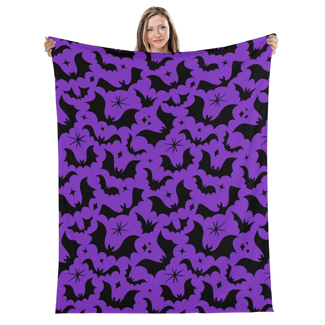 Spooky Bats Blanket, Gothic Bats Blanket, Goth Bat Fleece Blanket ...