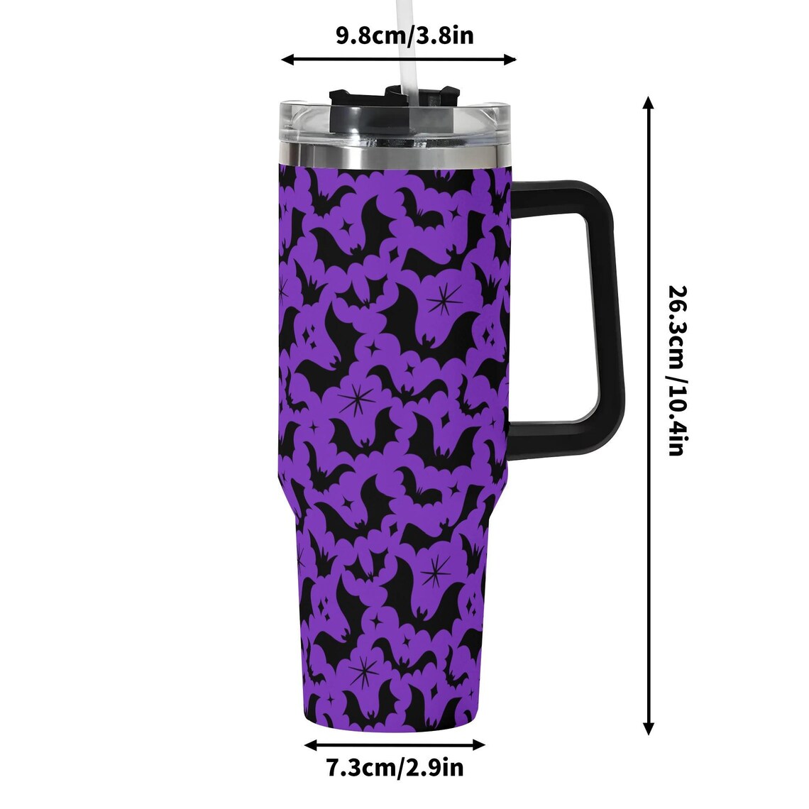 Spooky Halloween Gothic 40 Oz Travel Mug Tumbler With Bats Design ...